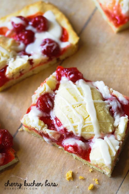 Cherry Kuchen Bars Recipe - Cherry Pie Bars