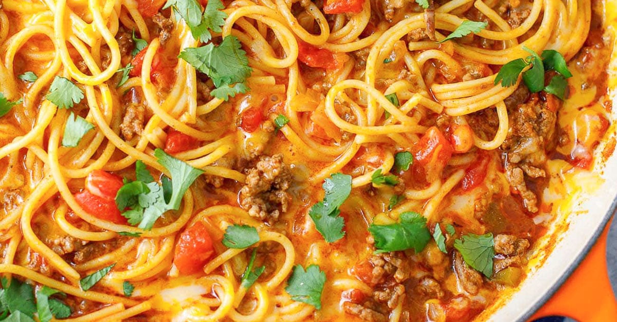 Taco Spaghetti Recipe - Quick & Easy One Pot Dinner!